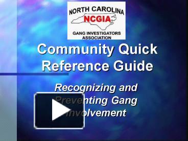Community Quick Reference Guide presentation | free to view