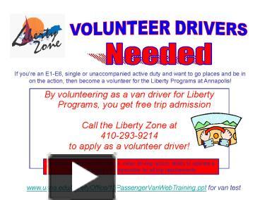 PPT – VOLUNTEER DRIVERS PowerPoint presentation | free to view - id ...