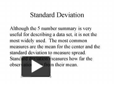 PPT – Standard Deviation PowerPoint presentation | free to view - id ...