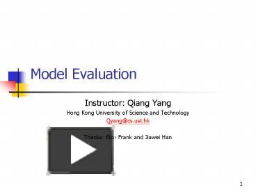 PPT – Model Evaluation PowerPoint presentation | free to view - id ...