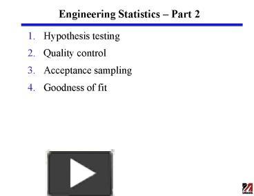 Engineering Statistics Part 2 presentation | free to view