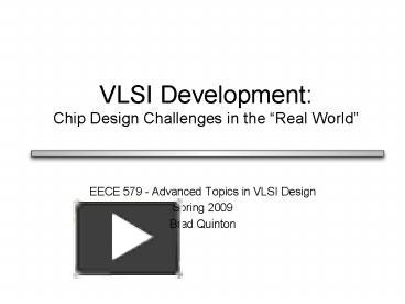 VLSI Development: Chip Design Challenges in the presentation | free to ...