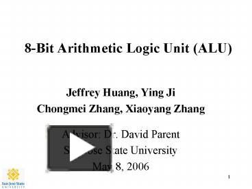 PPT – 8Bit Arithmetic Logic Unit ALU PowerPoint presentation | free to ...