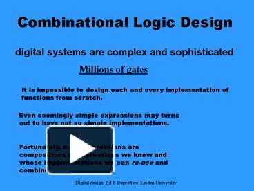 PPT – Combinational Logic Design PowerPoint presentation | free to view ...