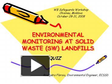 PPT – ENVIRONMENTAL MONITORING AT SOLID WASTE SW LANDFILLS PowerPoint ...