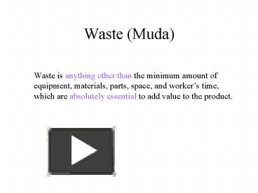 Waste Muda presentation | free to view