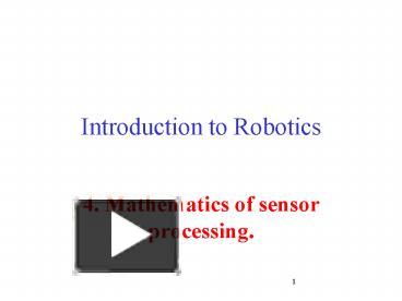 PPT – Introduction to Robotics PowerPoint presentation | free to view ...