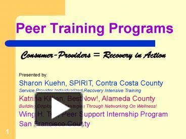 Peer Training Programs presentation | free to view