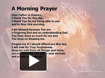 A Morning Prayer presentation | free to download