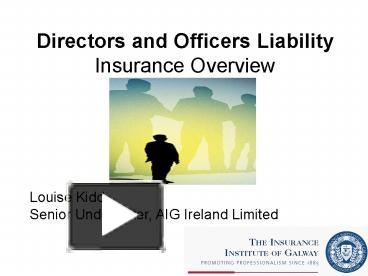 Directors and Officers Liability Insurance Overview presentation | free ...
