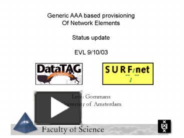 Generic AAA based provisioning presentation | free to download