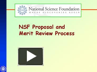 PPT – NSF Proposal and Merit Review Process PowerPoint presentation ...