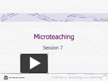 Microteaching presentation | free to view