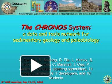 PPT – The CHRONOS System: a data and tools network for sedimentary ...