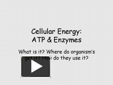 PPT – Cellular Energy: ATP PowerPoint presentation | free to view - id ...