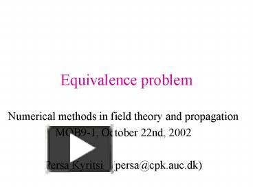 Equivalence problem presentation | free to view