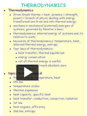THERMODYNAMICS presentation | free to download