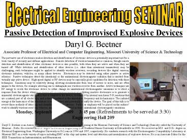 Electrical Engineering SEMINAR presentation | free to view
