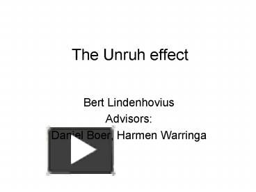 The Unruh effect presentation | free to view