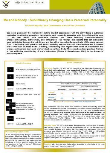 using a subliminal evaluative conditioning procedure, parti ...