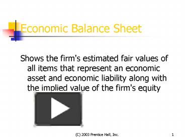 Economic Balance Sheet presentation | free to view