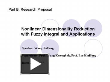 PPT – Nonlinear Dimensionality Reduction with Fuzzy Integral and ...