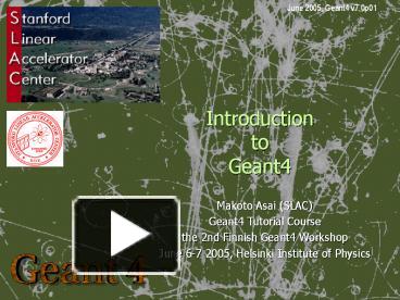 Introduction to Geant4 presentation | free to download