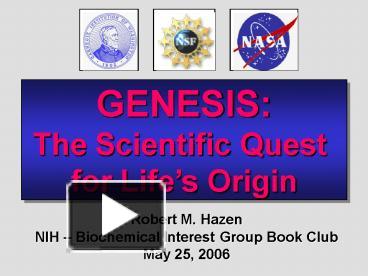GENESIS: presentation | free to view