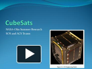 CubeSats presentation | free to view
