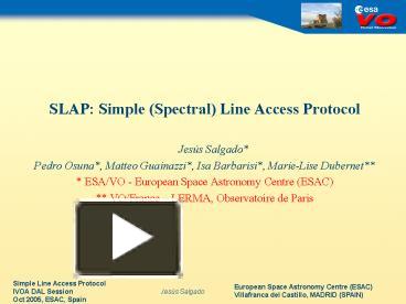 SLAP: Simple (Spectral) Line Access Protocol presentation | free to ...