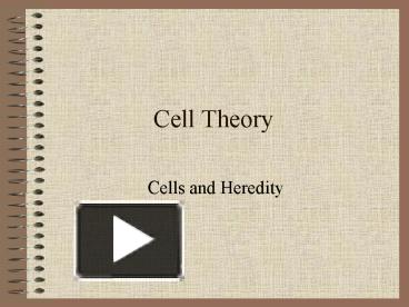Cell Theory presentation | free to view