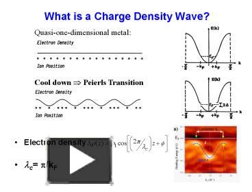 What is a Charge Density Wave presentation | free to view