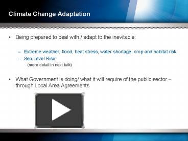 Climate Change Adaptation presentation | free to view