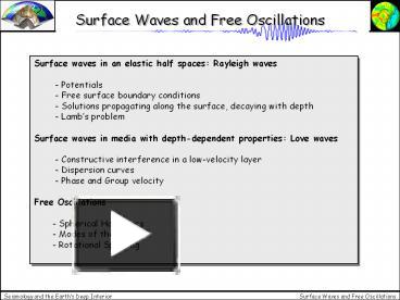Surface Waves and Free Oscillations presentation | free to download