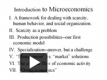 Introduction to Microeconomics presentation | free to download