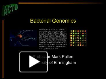 PPT – Bacterial Genomics PowerPoint presentation | free to view - id ...