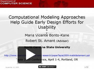 PPT – Computational Modeling Approaches PowerPoint presentation | free ...