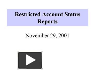 Restricted Account Status Reports presentation | free to download