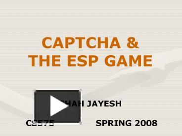 PPT – CAPTCHA PowerPoint presentation | free to view - id: e3c9a-ZDc1Z