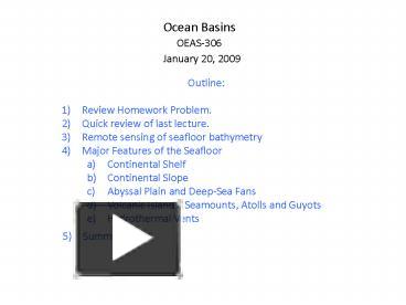 Ocean Basins presentation | free to view