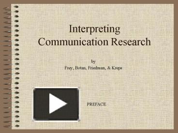 PPT – Interpreting Communication Research PowerPoint presentation ...