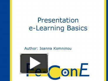 PPT – Presentation eLearning Basics PowerPoint presentation | free to ...