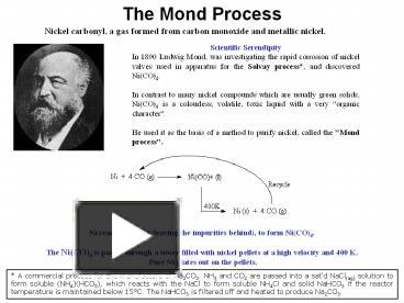 PPT – The Mond Process PowerPoint presentation | free to download - id ...