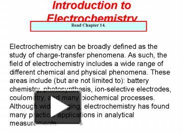 PPT – Introduction to Electrochemistry PowerPoint presentation | free ...