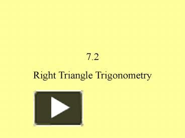 PPT – Right Triangle Trigonometry PowerPoint presentation | free to ...