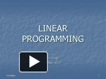 LINEAR PROGRAMMING presentation | free to view