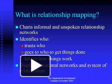 What is relationship mapping presentation | free to view
