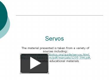 Servos presentation | free to download
