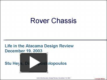 PPT – Rover Chassis PowerPoint presentation | free to view - id: e4fa2 ...