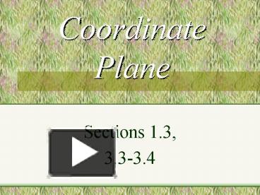Coordinate Plane presentation | free to view
